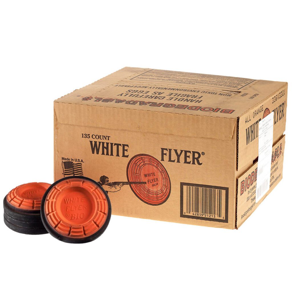 White Flyer Pigeons D’Argile Biodégradable - Orange Dome