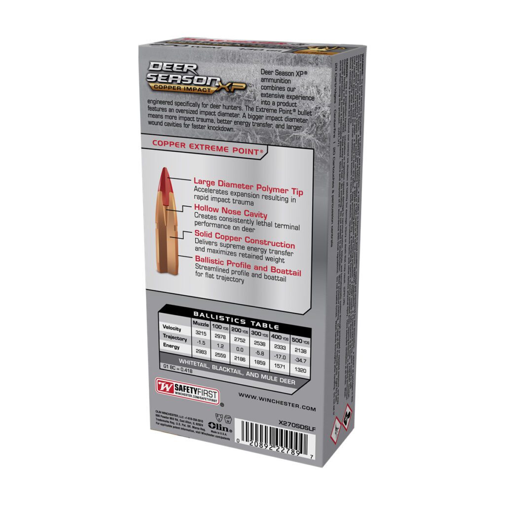 Winchester Deer Season Copper Impact XP .270 WSM 130 Gr. – 20 Rounds ...