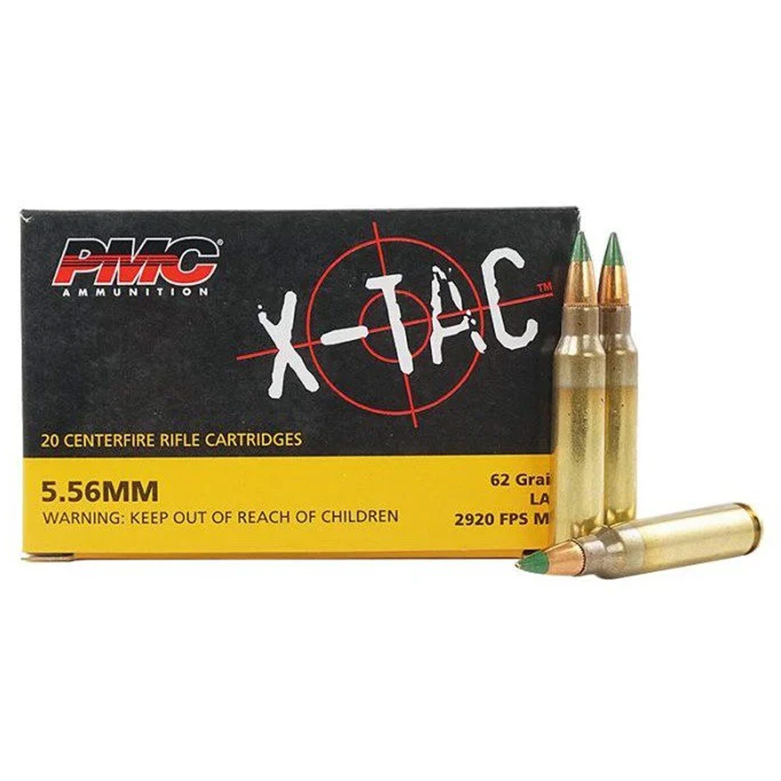 PMC X-TAC 5.56 NATO 62 Gr. Green Tip - 20 Rounds - Dante Sports